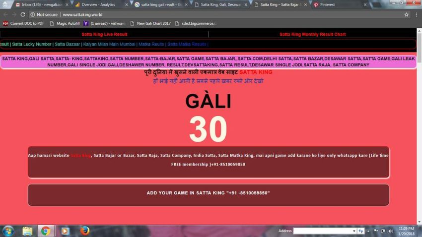 Gali king satta | Result | Chart | Old Chart | Lucky Number